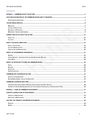 CSEC Social Studies - Sample SBA - Studocu