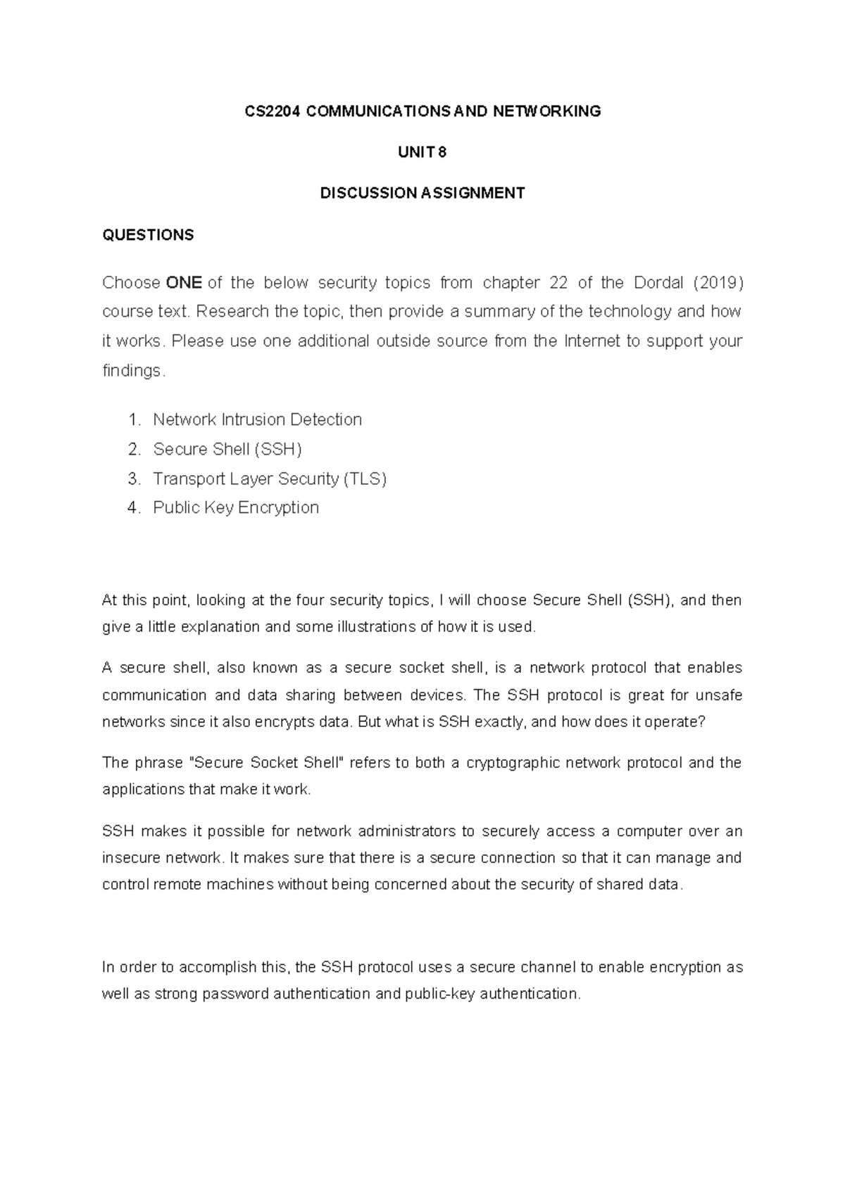 Cs2204 Communications And Networking Unit 8 Da Cs2204 Communications And Networking Unit 8