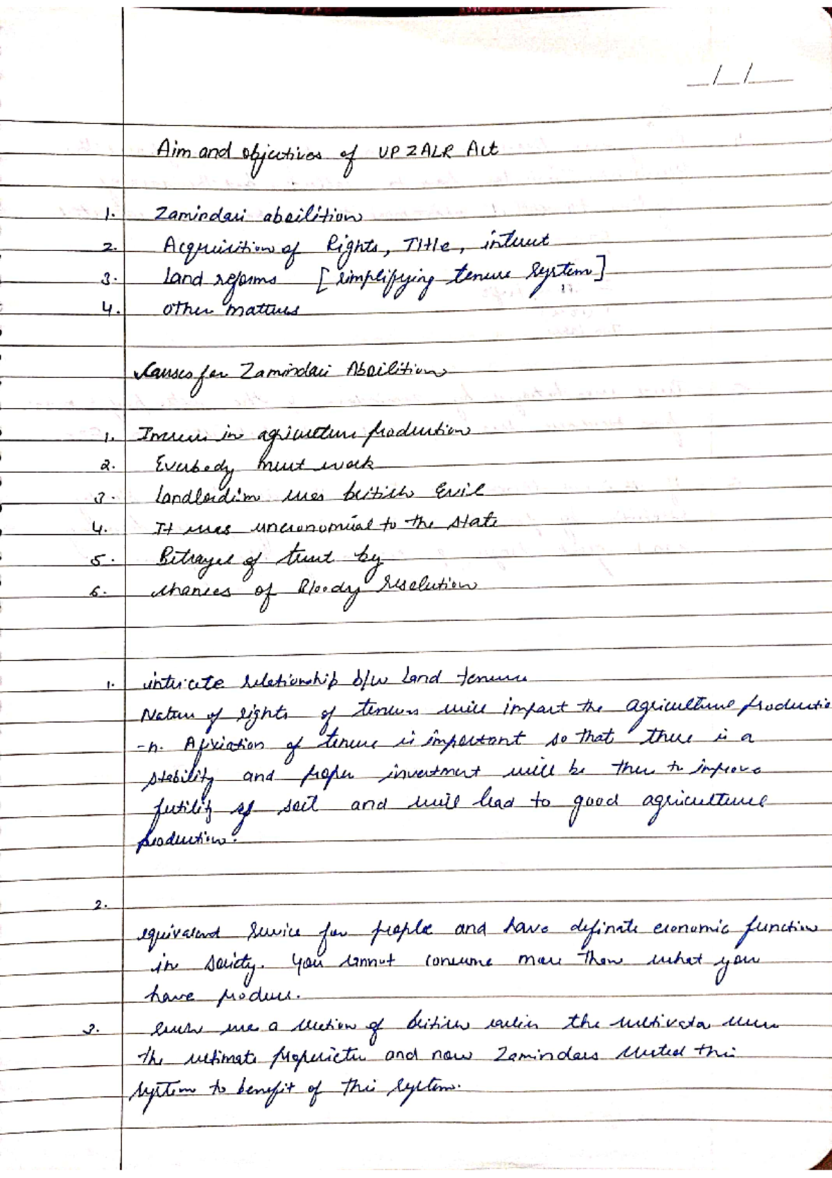 Land laws - hand written notes - BA.LLB 5 years law - Studocu