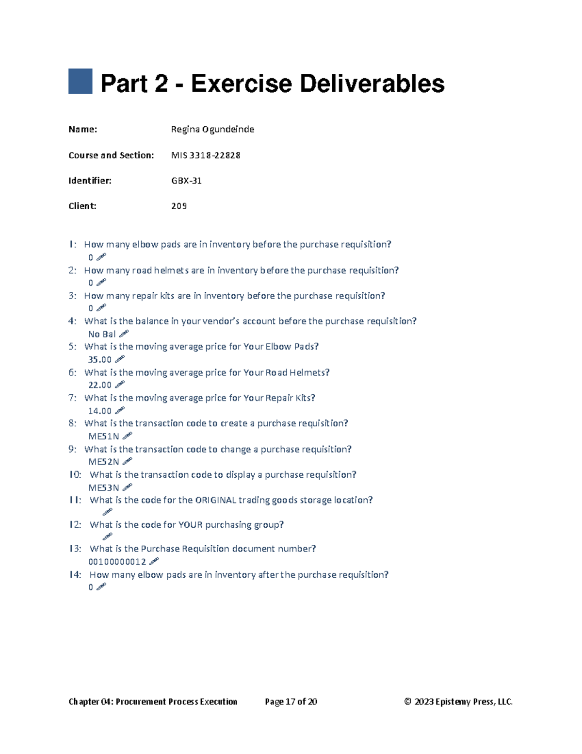 Ch.04-02 Procurment Process - S4HANA 2020 MCC V1 - Part 2 - Exercise ...