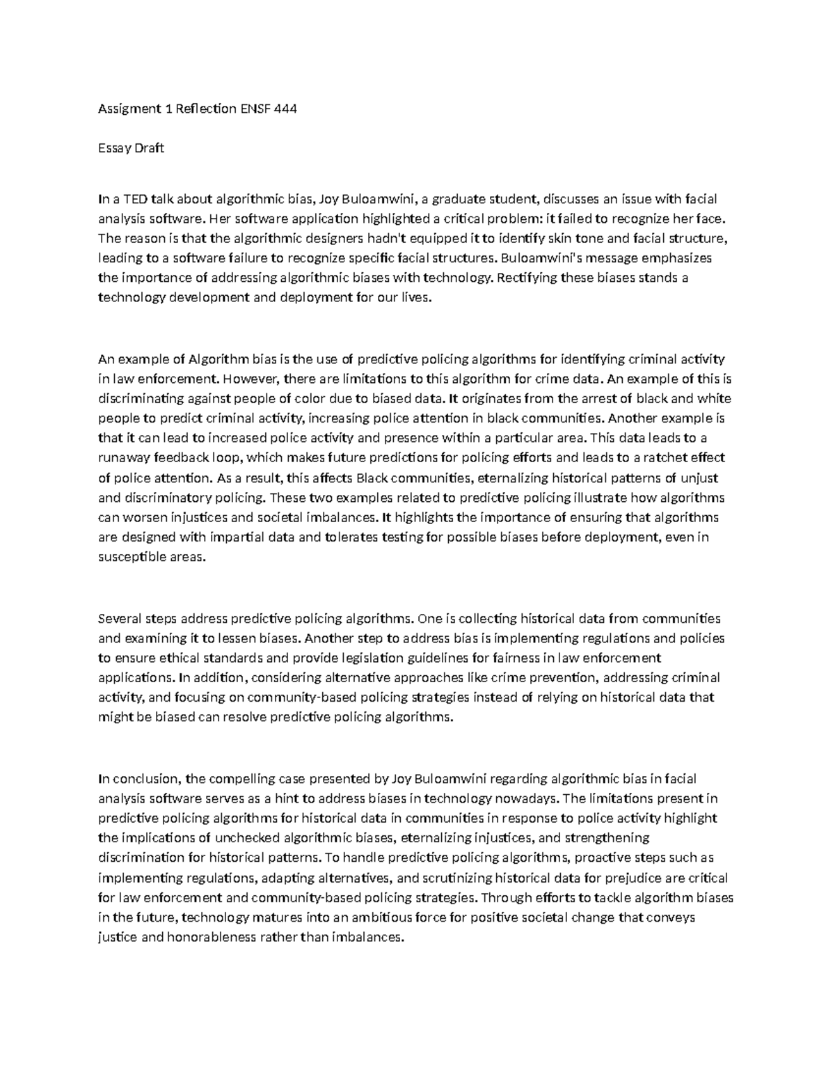 Assigment 1 Reflection ENSF 444 Finalized - Assigment 1 Reflection ENSF ...