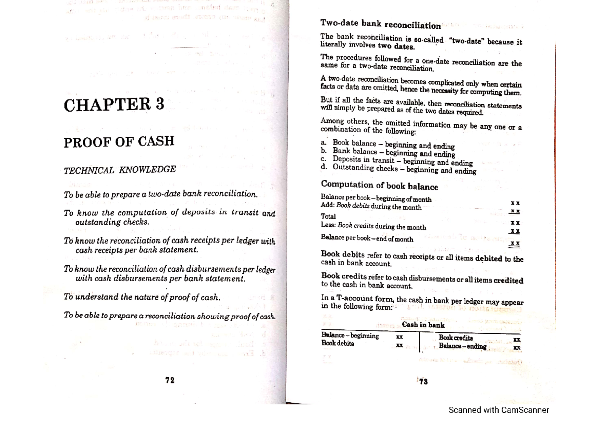 Chapter-3-1 - Proof of cash - BS Accountancy - Studocu