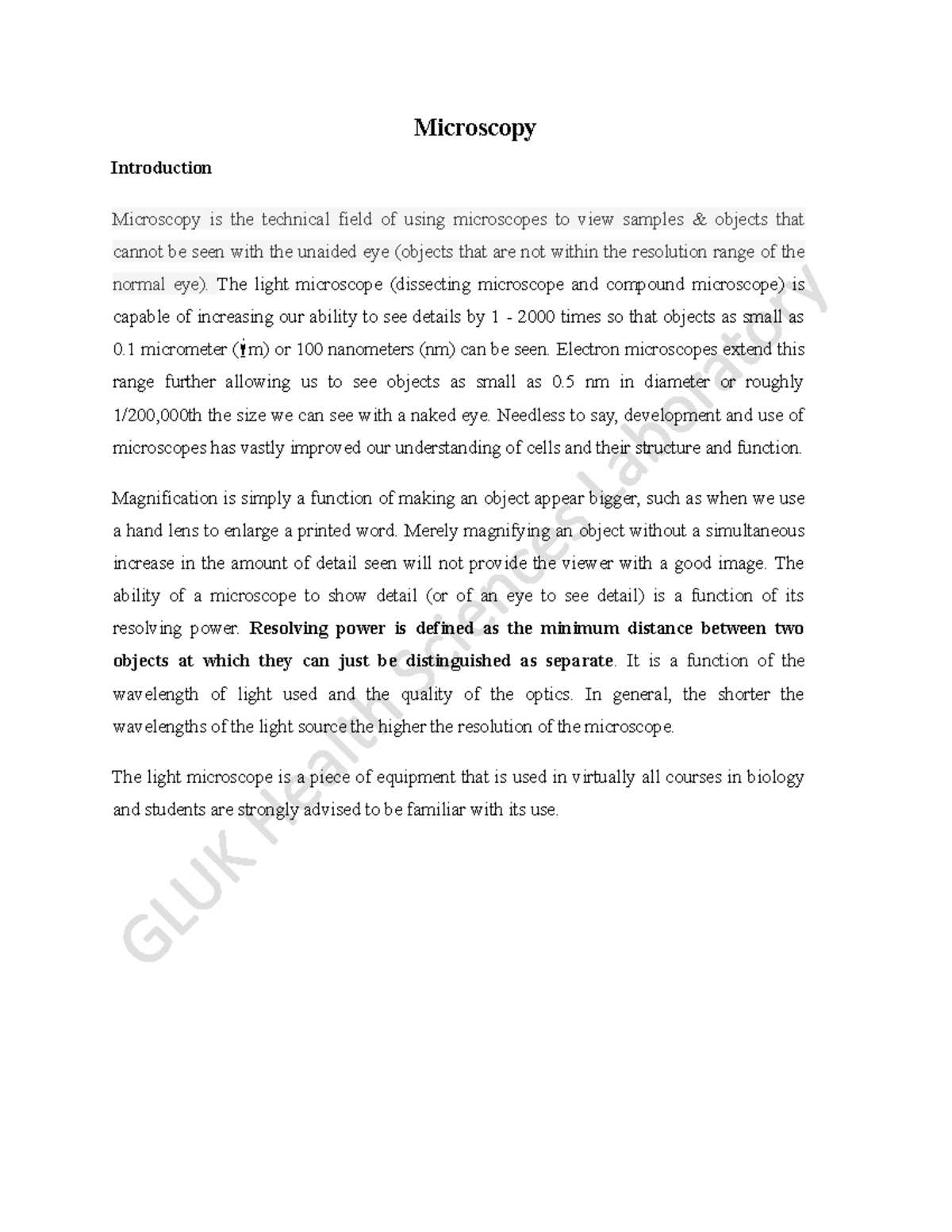 Microscopy Notes - Simple to understand - Microscopy Introduction ...