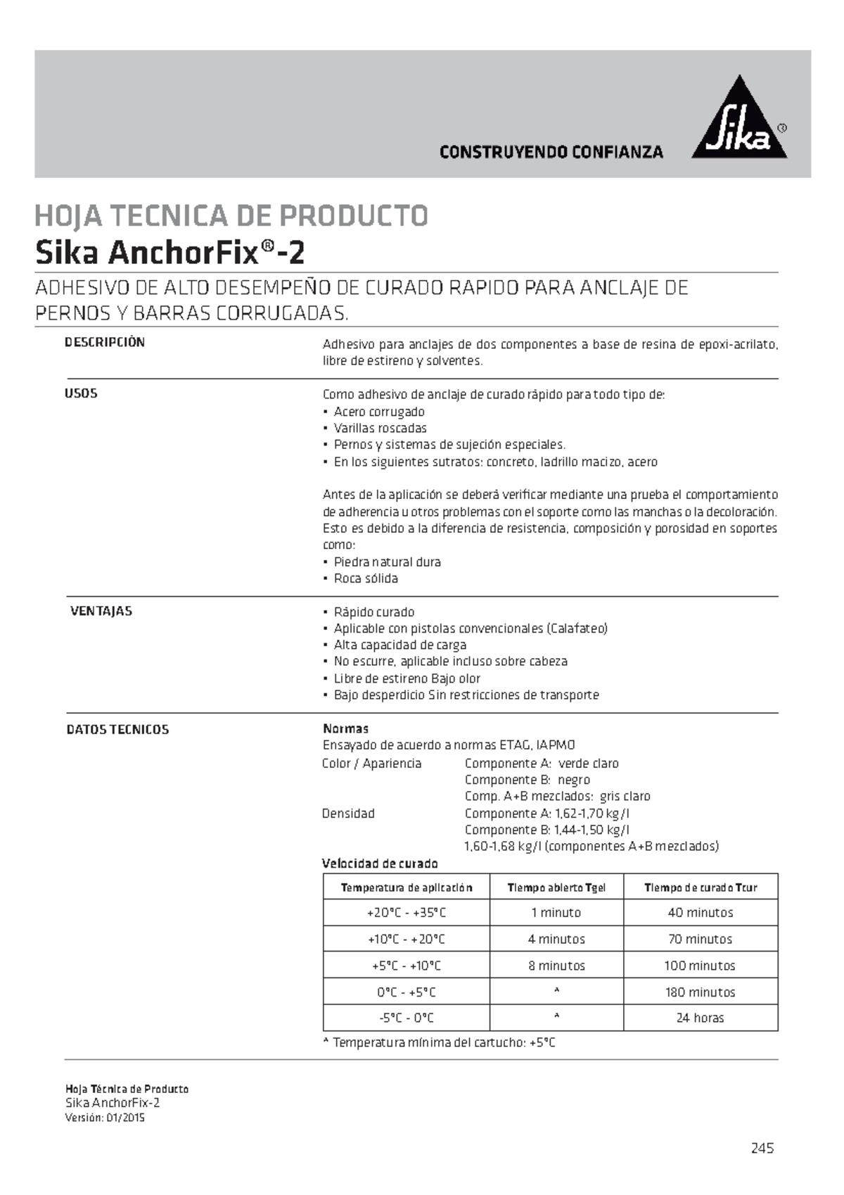 Ficha tecnica anchorfix 2 (rendimeinto) - Hoja Técnica de Producto ...