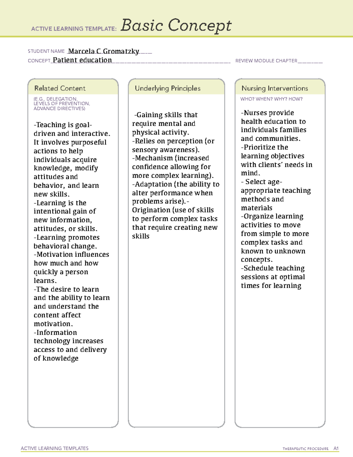 CHF - Care plan fpr chf pt - ACTIVE LEARNING TEMPLATES THERAPEUTIC ...