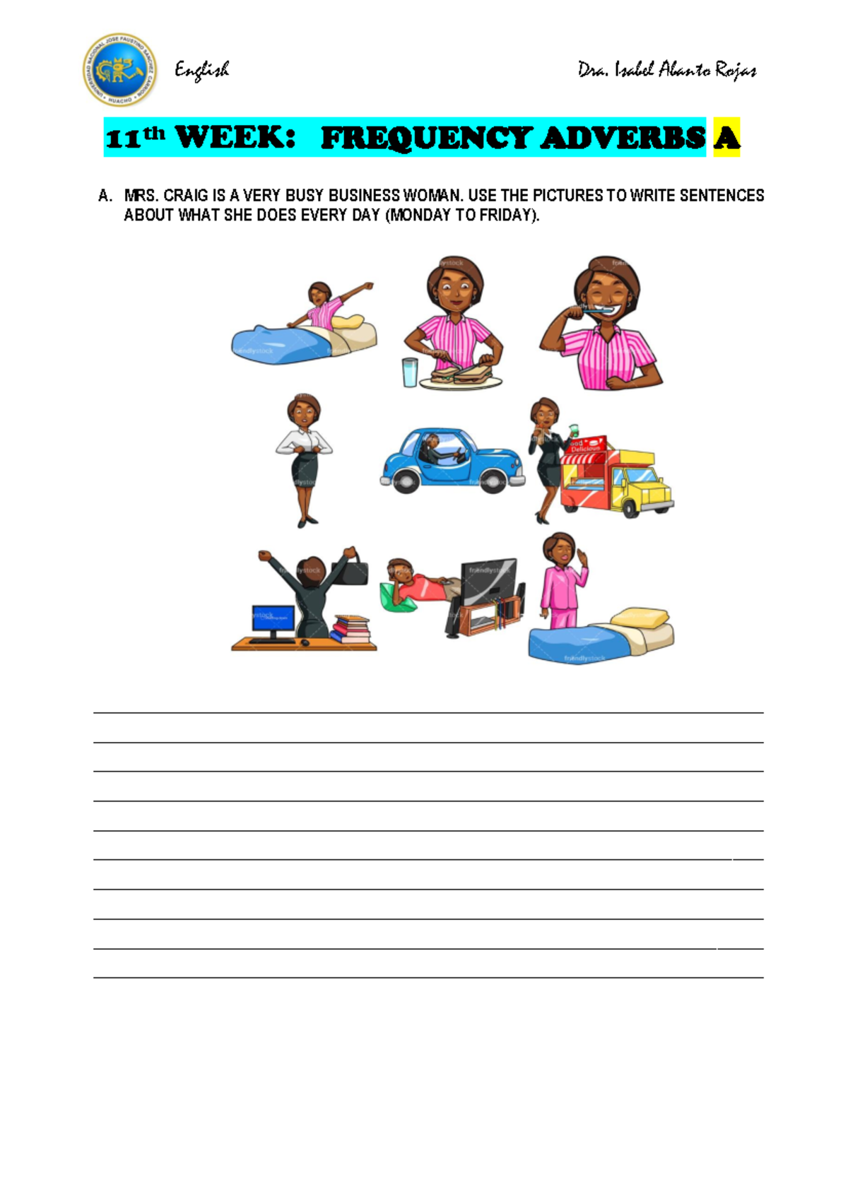 11th WEEK - Adverbs OF Frequency - A - English Dra. Isabel Abanto Rojas ...
