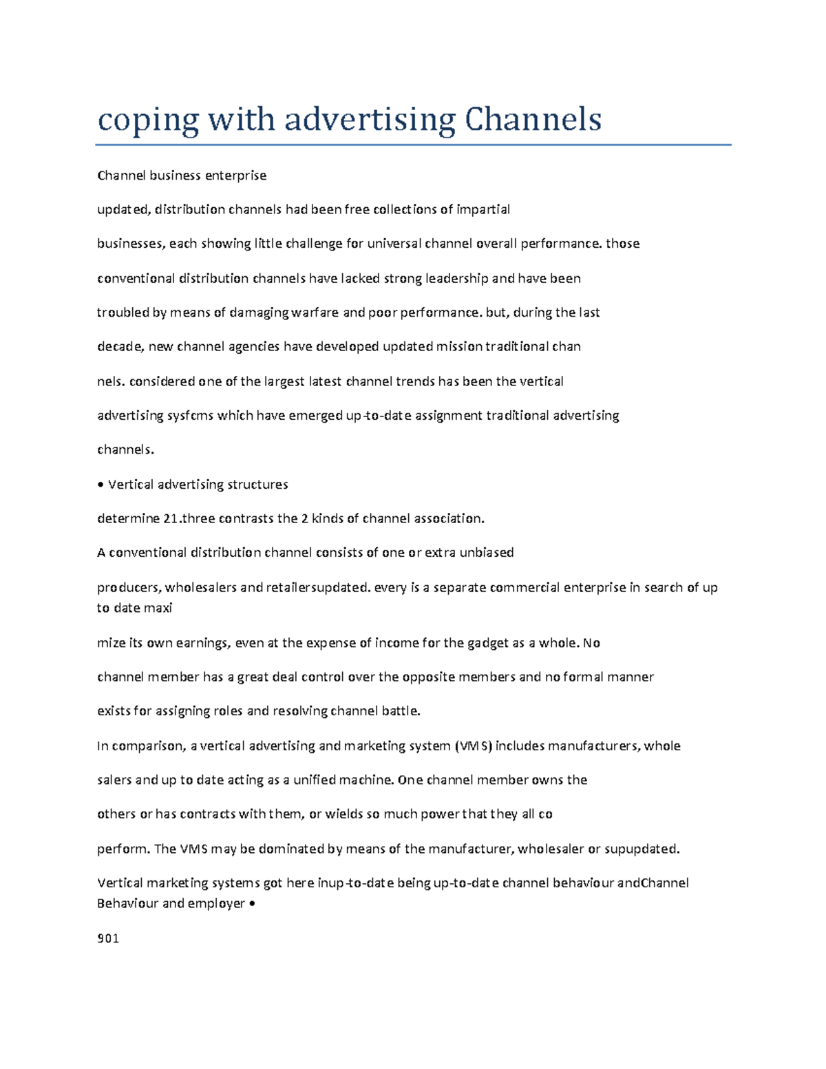 Coping with advertising Channels - coping with advertising Channels ...