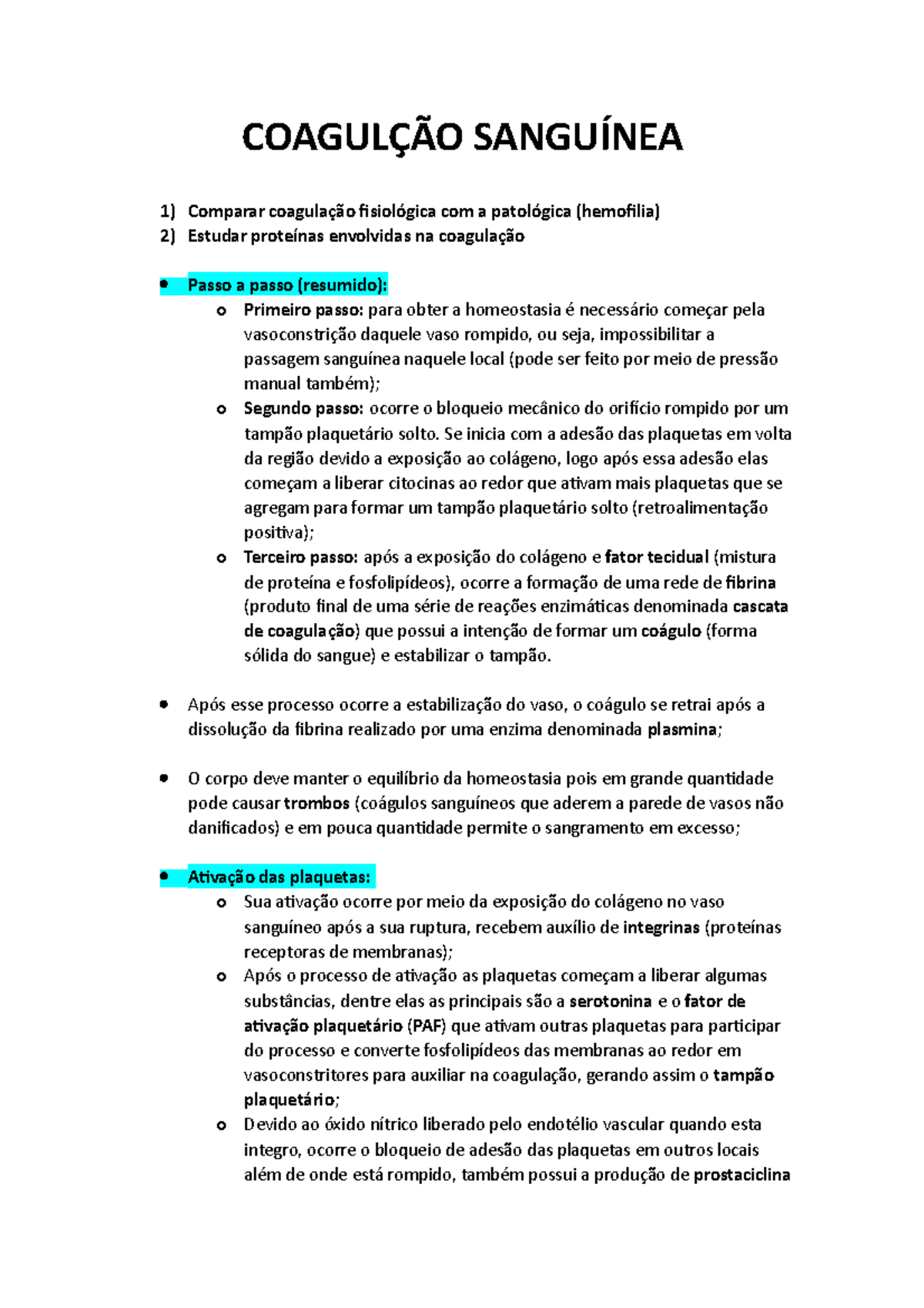 Coagulação sanguínea - Resumo acadêmico - COAGULÇÃO SANGUÍNEA 1 ...