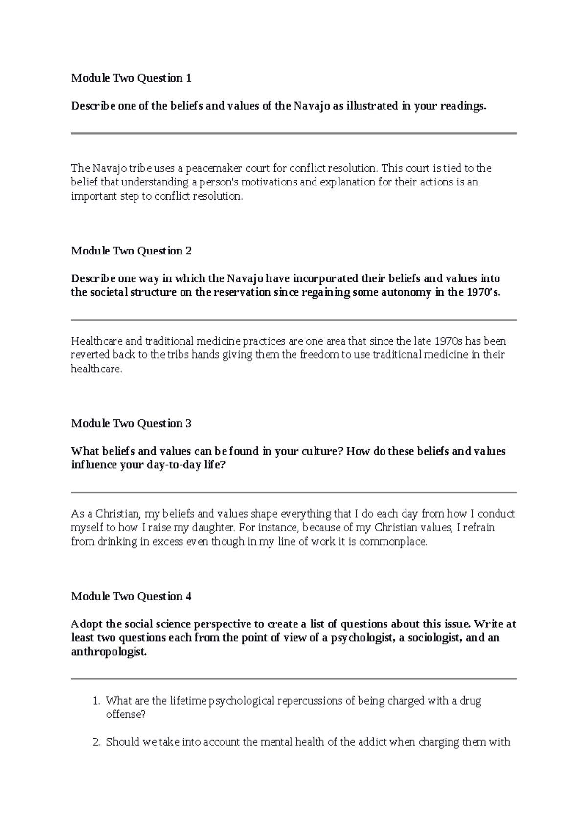 SCS 200 Applied Social Sciences week 2 - Module Two Question 1 Describe ...