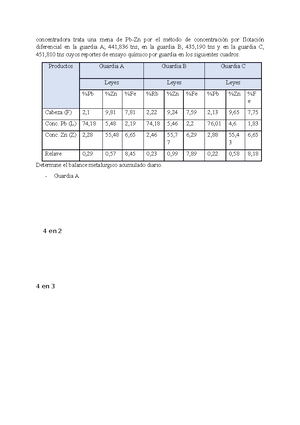 Ejercicios Hidrometalurgia - Universidad Central del Ecuador Facultad de Ciencias Químicas ...