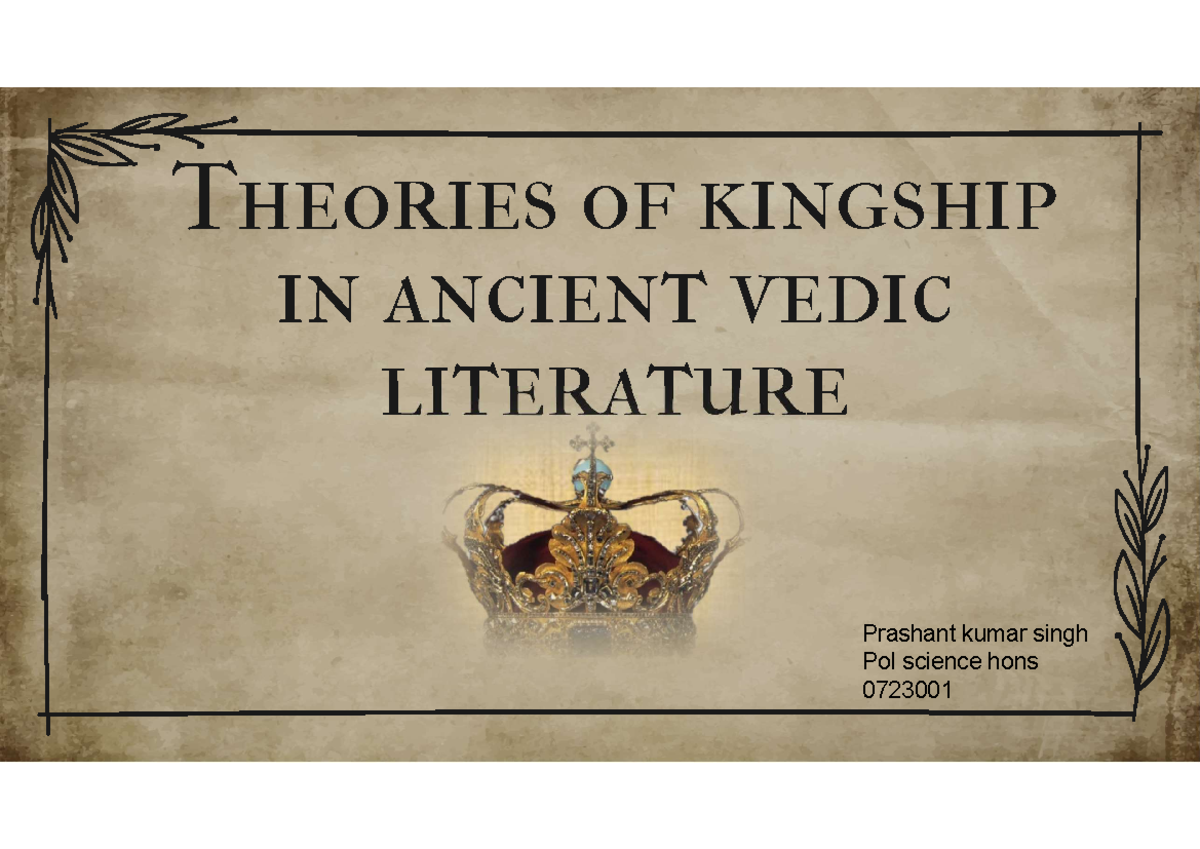 Iiipt prashant - y8y8 - Theories of kingship in ancient vedic ...