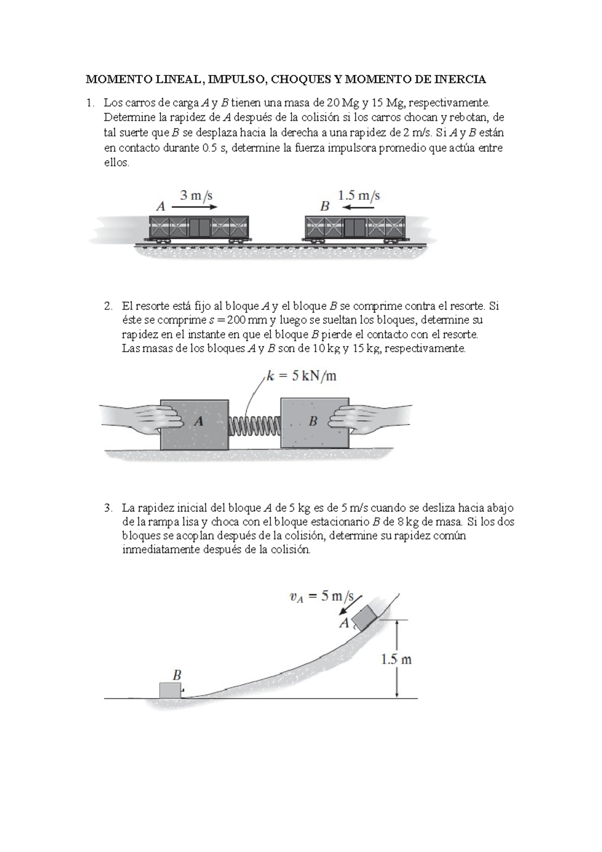 Momento Lineal, Impulso, Choques Y Momento DE Inercia - MOMENTO LINEAL ...