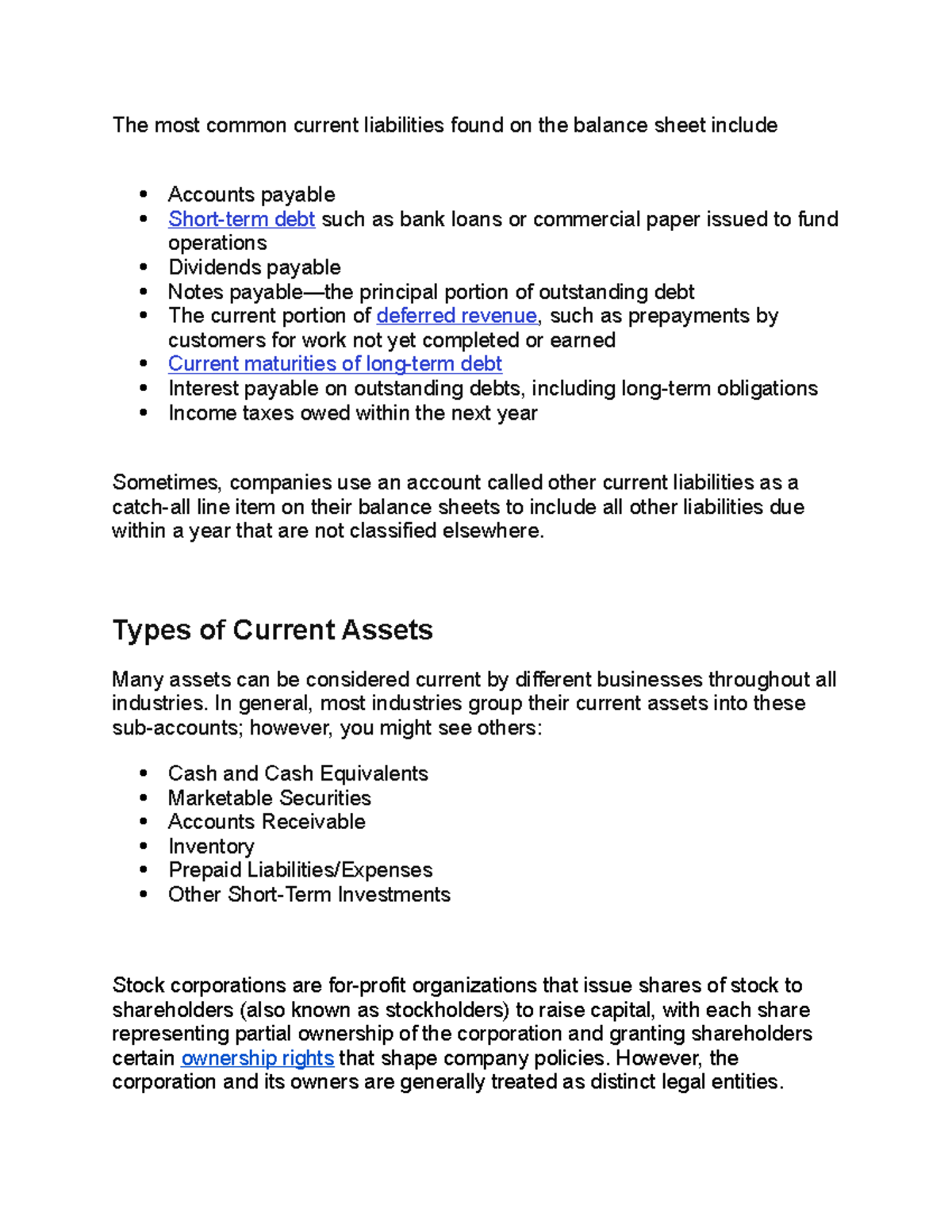 Finaman - Current Assets vs. Current Liabilities - The most common ...