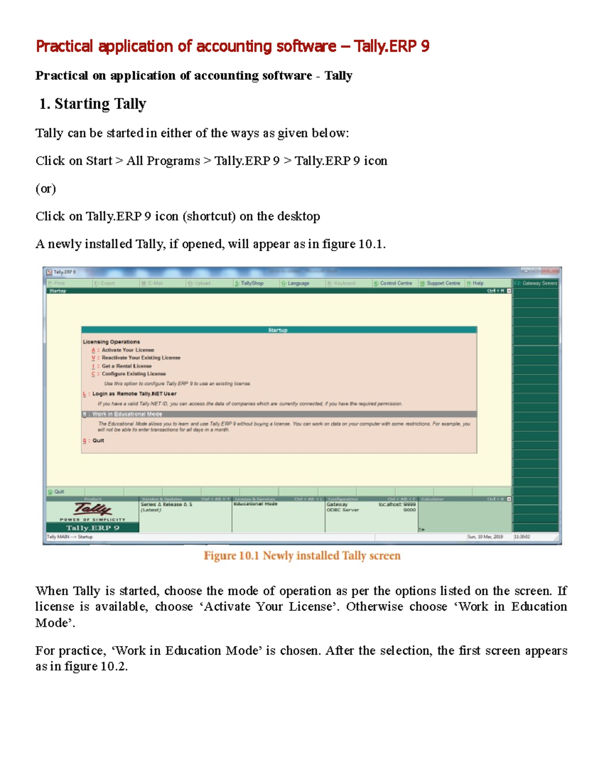 Tally Journal 1 - Practical application of accounting software – Tally ...