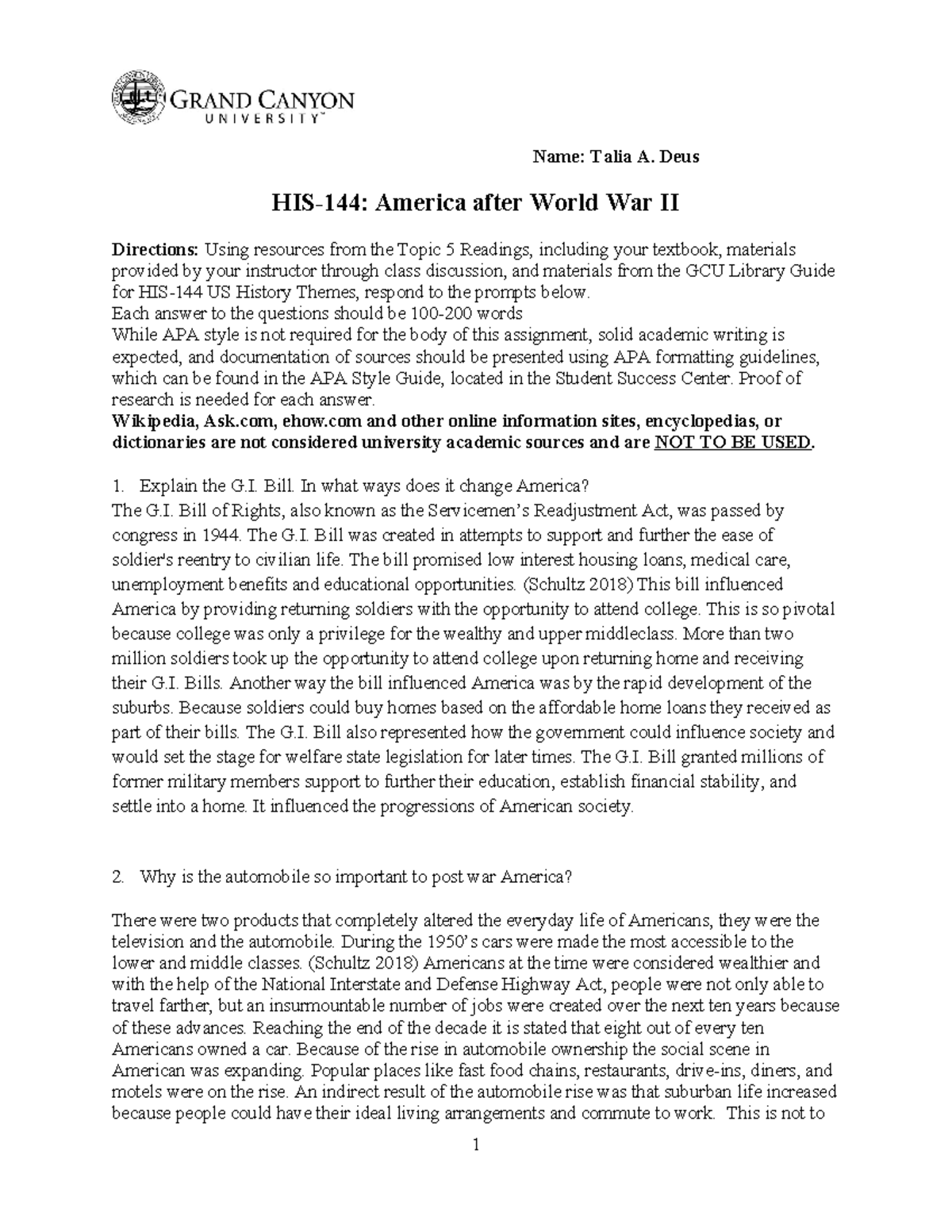 1 HIS-144-RS-America after WWII Worksheet - Name: Talia A. Deus HIS-144 ...