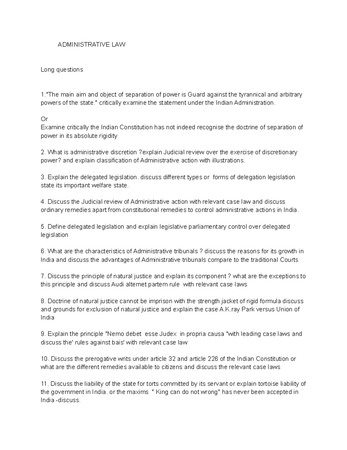 DOC-20230103-WA0005.docx - ADMINISTRATIVE LAW Long questions 1."The ...