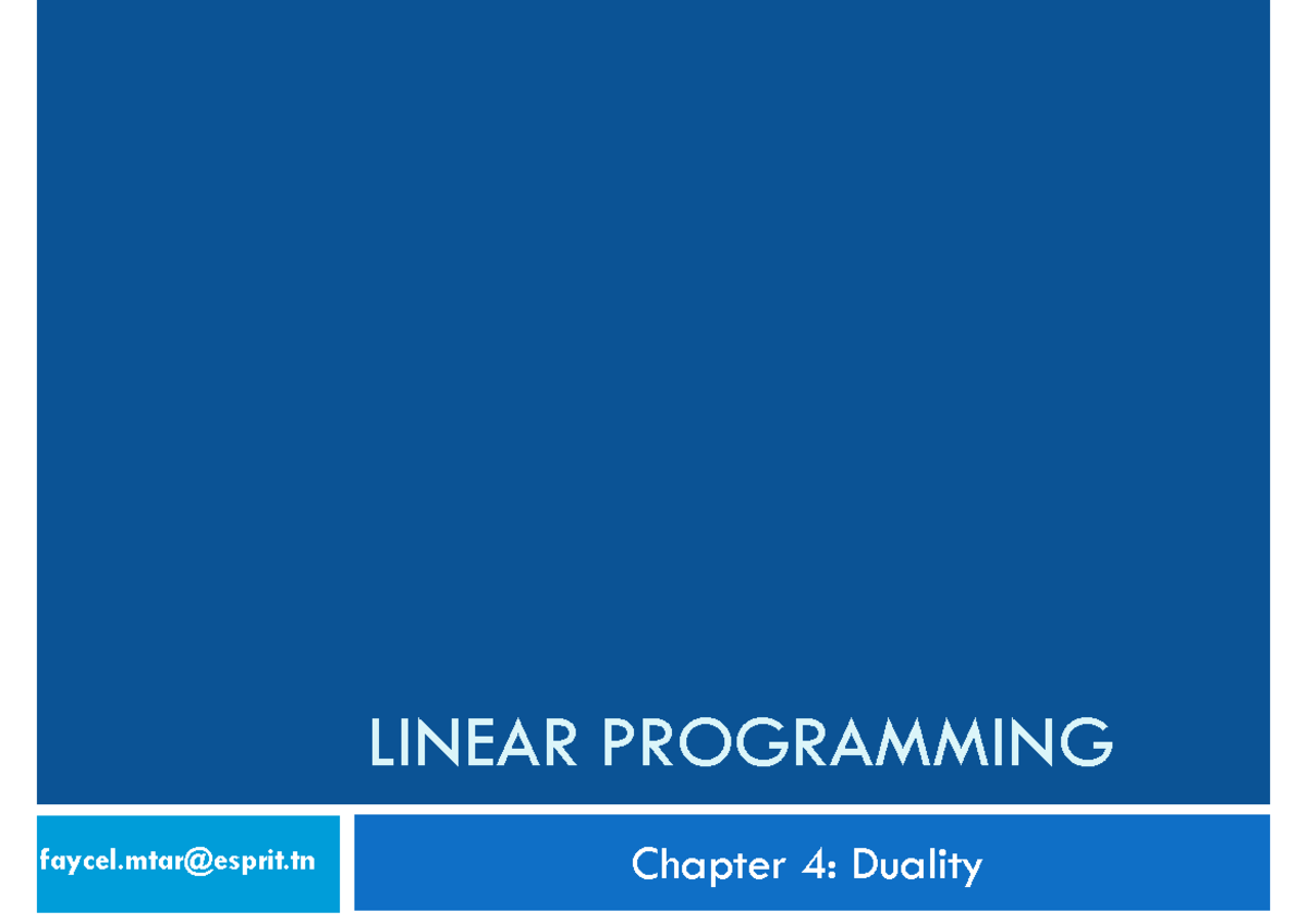 CH4 - Duality - informatique - Studocu