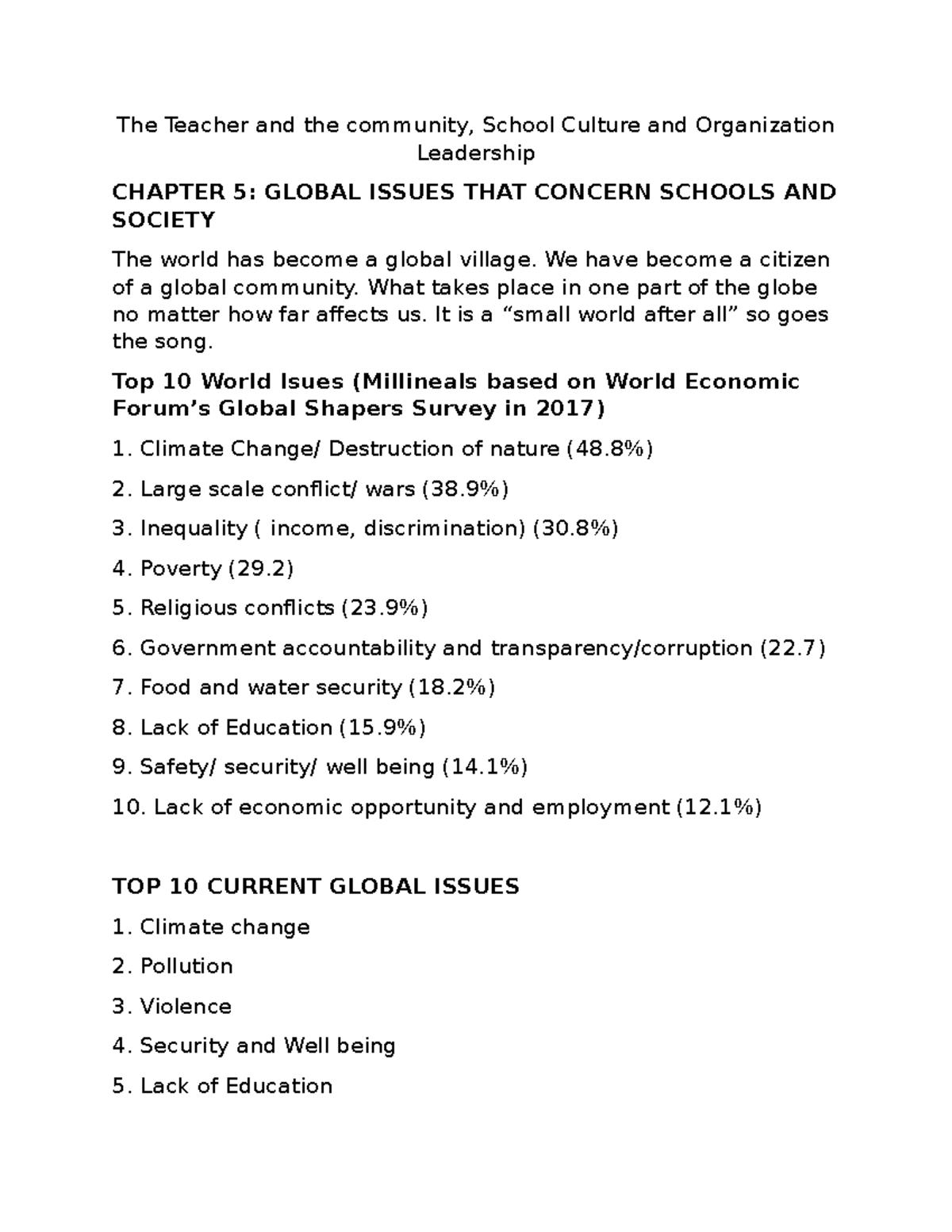 The Teacher and the community - We have become a citizen of a global ...
