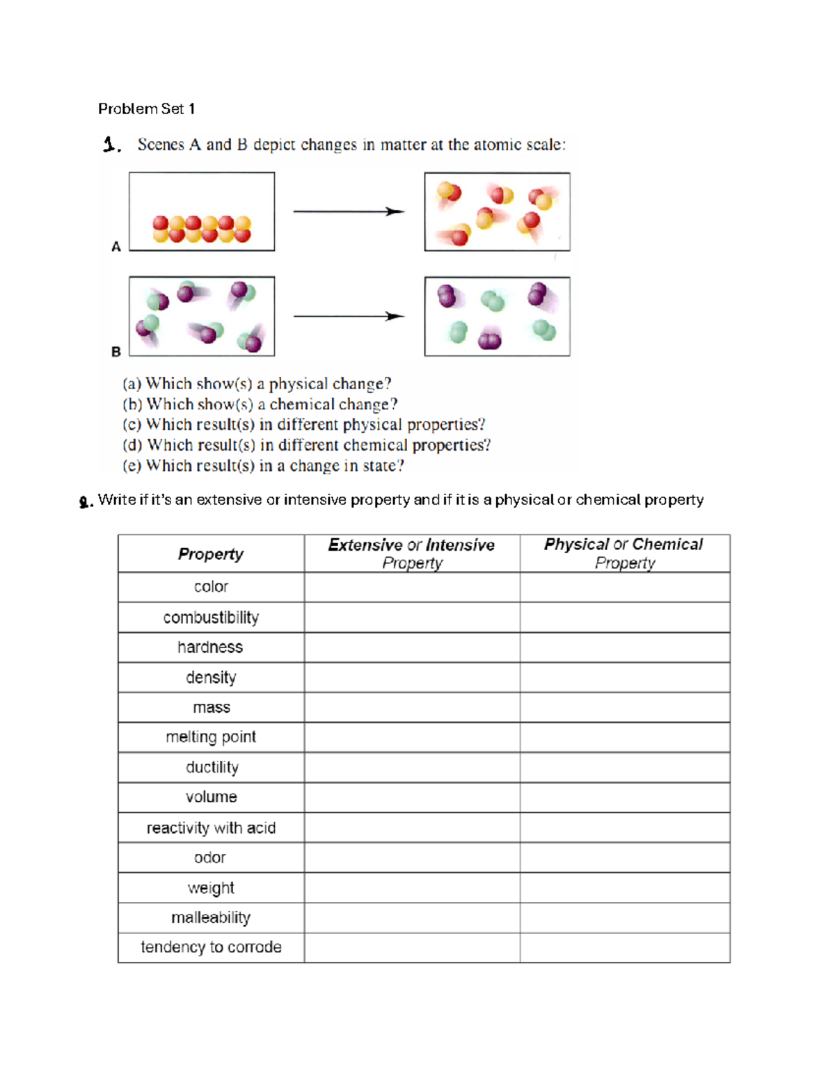 General Chemistry Problem Set 1 - chemistry - Problem Set 1 Write if it ...