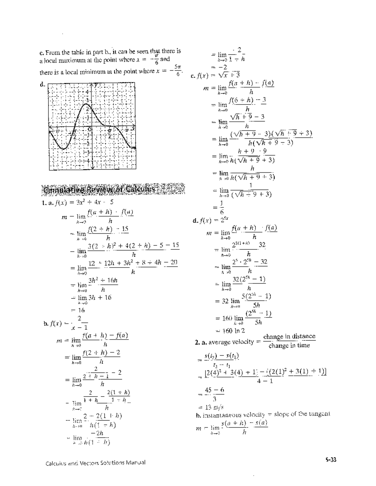 Calculus Review Solutions - Studocu