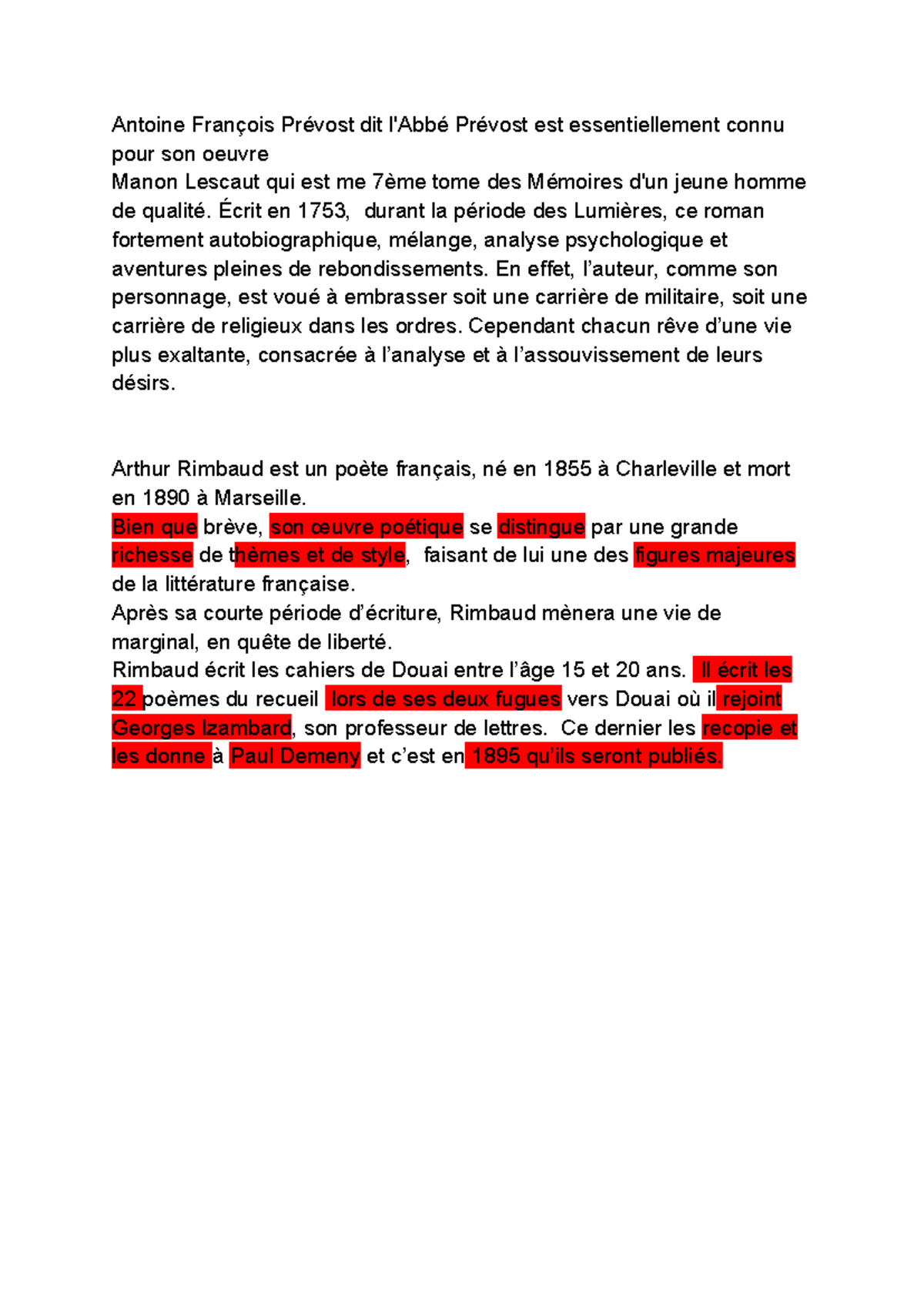 ORAL BAC FR - Voici une introduction type oral sur l'Abbé prévost ...