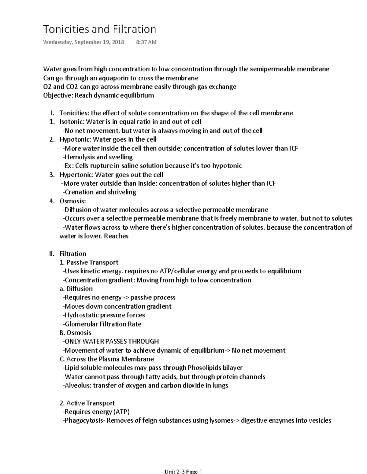 Tonicities and Filtration - Warning: TT: undefined function: 32 Water ...