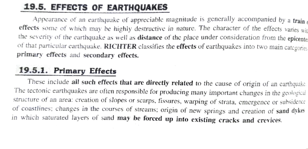 EFFECTS OF EARTH QUAKE - 19. EFFECTS OF EARTHQUAKES Appearance of an ...
