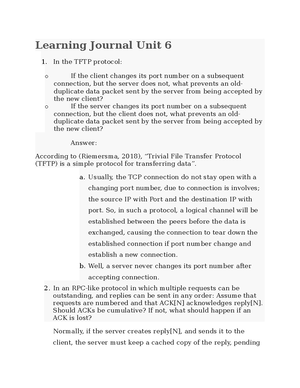 CS 2204 Learning Journal Unit 1 - CS 3305 Learning Journal Unit 3 As with all of my units, I ...