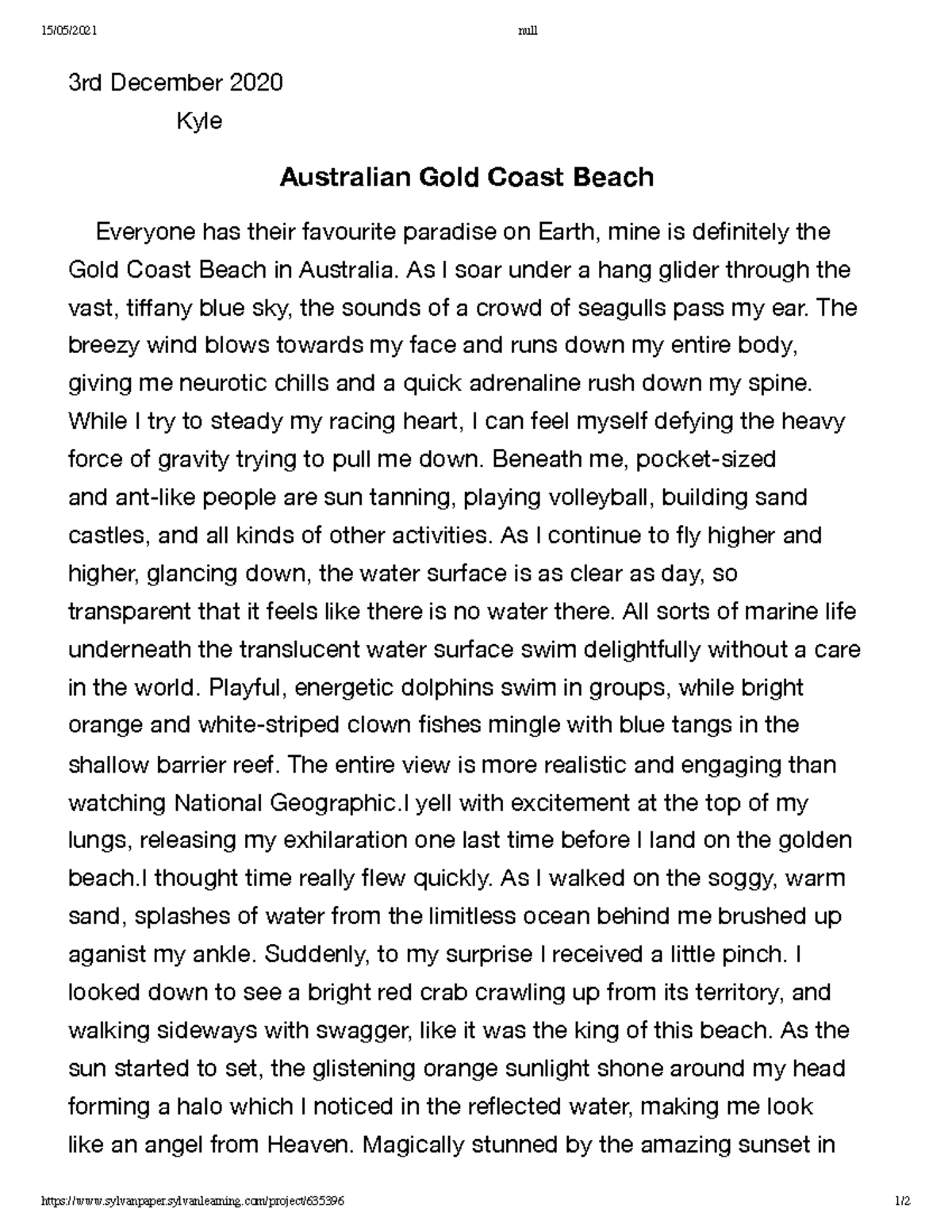 Sylvan Paper View Assignment - 15/05/2021 null sylvanpaper ...