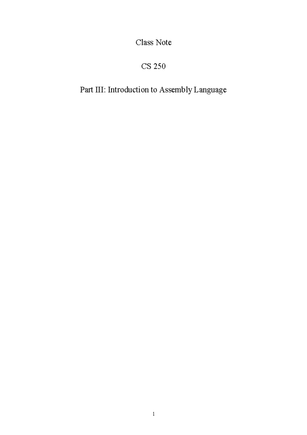 Microprocessors- Introduction to Assembly Language Notes - Class Note ...