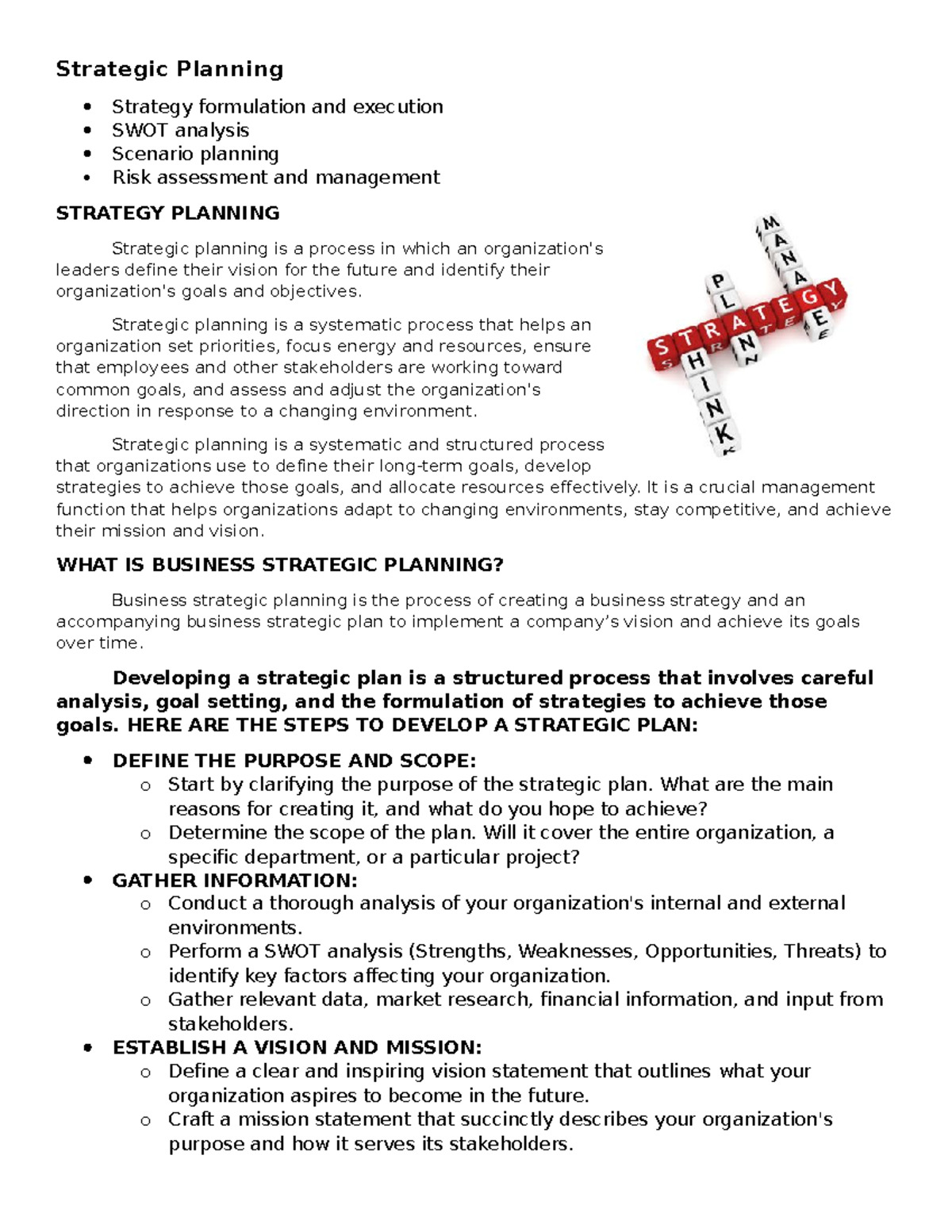 Strategic-Planning - Strategic Planning - Strategic Planning Strategy ...