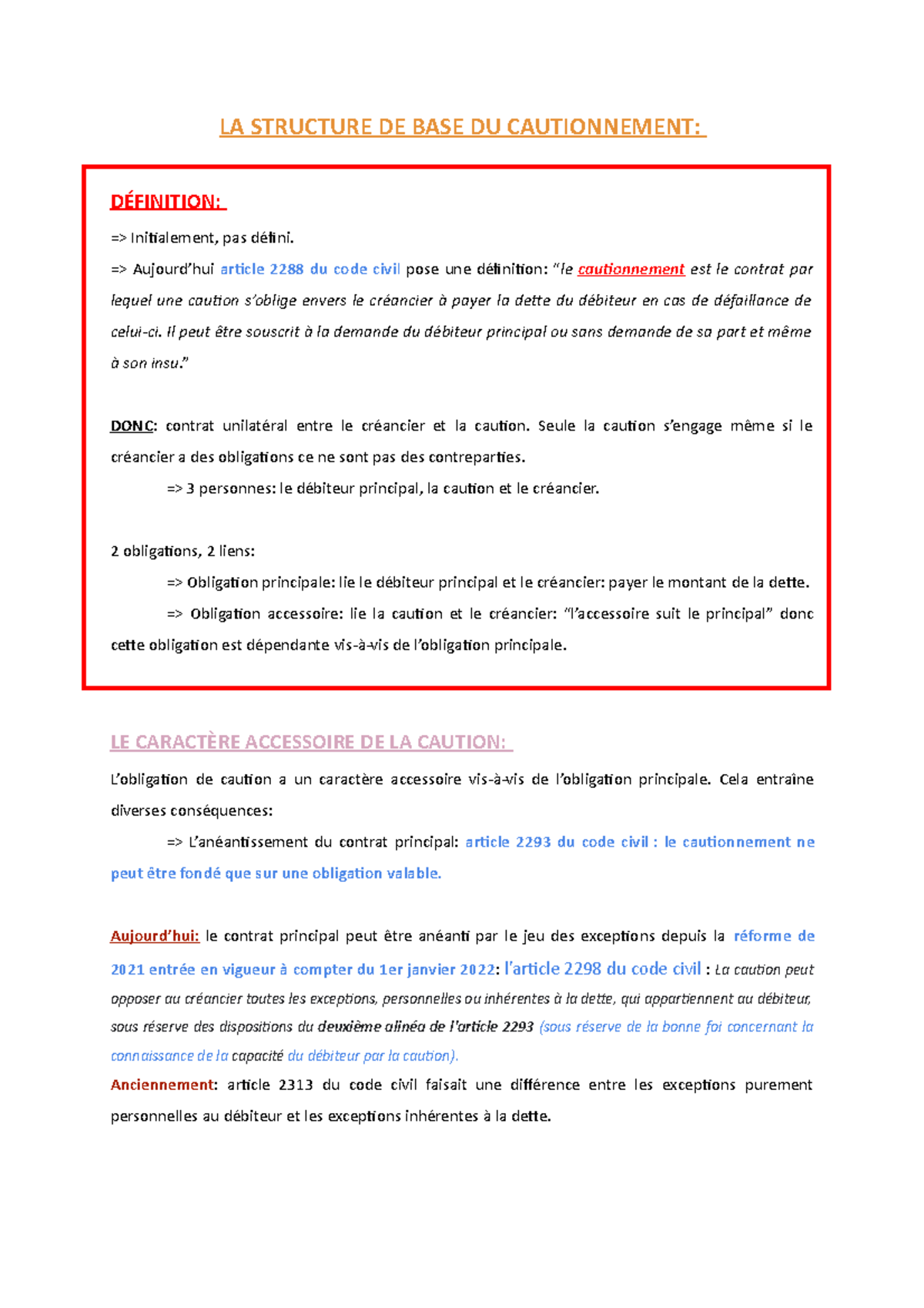Structure de base cautionnement - LA STRUCTURE DE BASE DU CAUTIONNEMENT ...