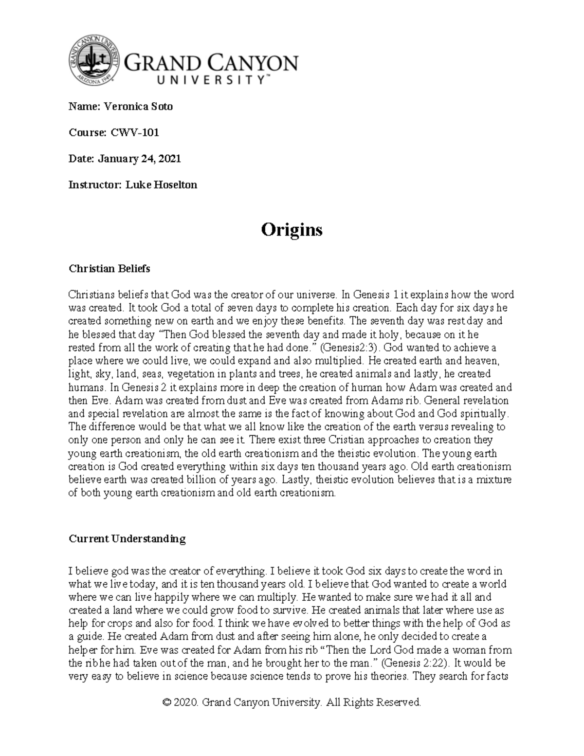 CWV 101 301 RS T2Origins Template Online - © 2020. Grand Canyon ...