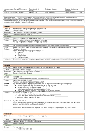 Curmap 5 1ST Quarter - ] CURRICULUM MAP S. 2024- SUBJECT: ESP 5 GRADE ...
