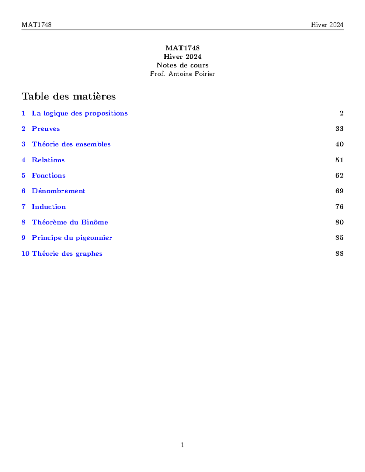 MAT1748 - Notes de cours - Notes de cours Prof. Antoine Poirier - MAT ...