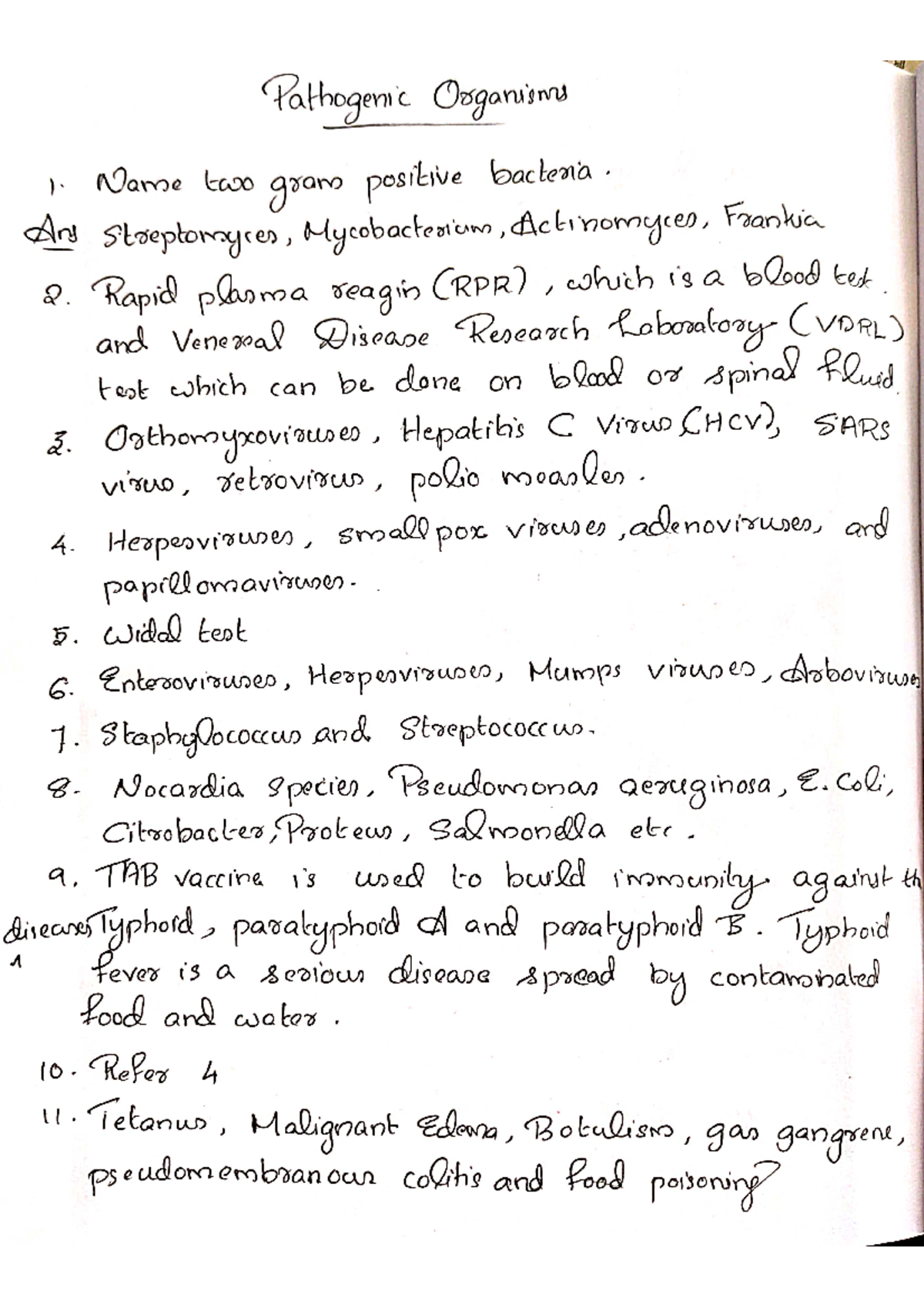 Pathogenic organisms notes - Pathogenic Organisms 1. Name two gram ...