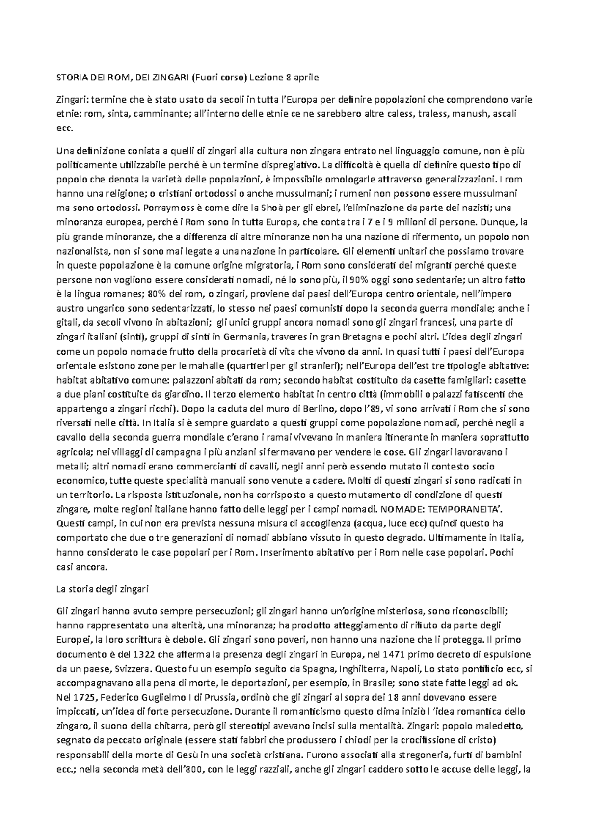 8 aprile - STORIA DEI ROM - STORIA DEI ROM, DEI ZINGARI (Fuori corso ...