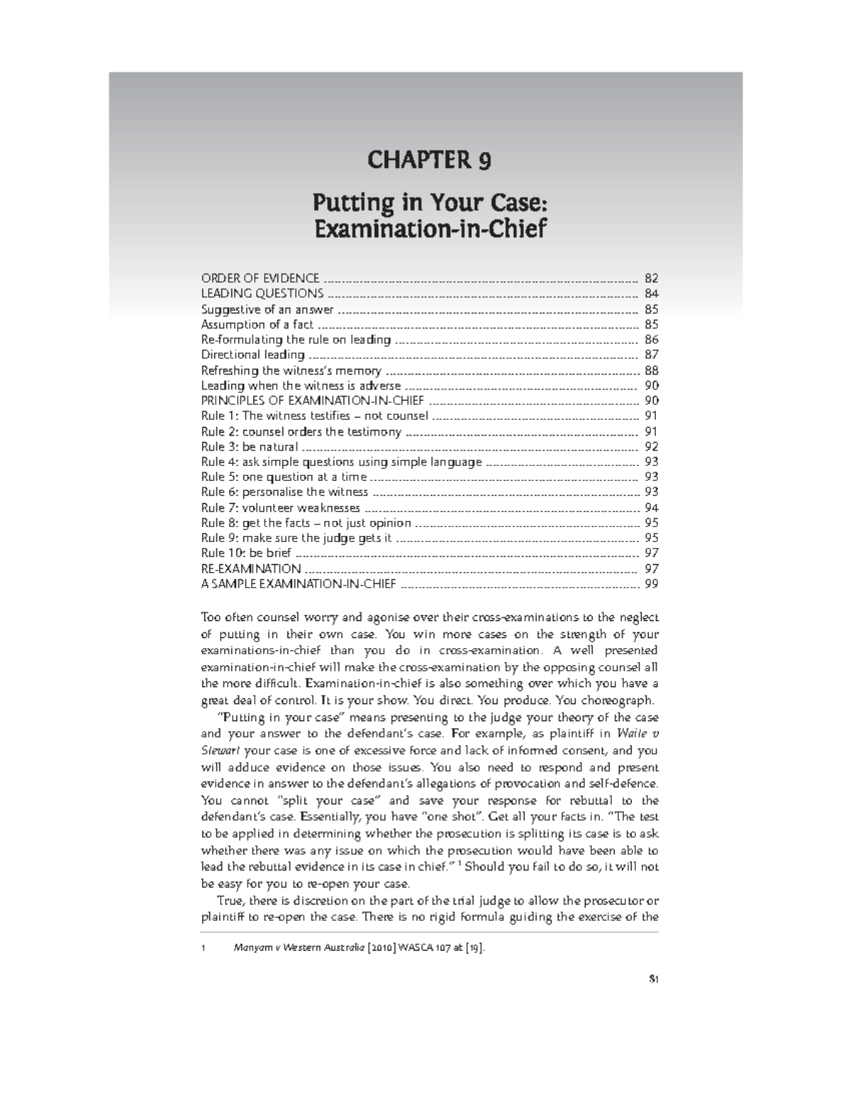 Chapter 9 Steusser - Evidence sem 2 2024 - ORDER OF EVIDENCE - Studocu