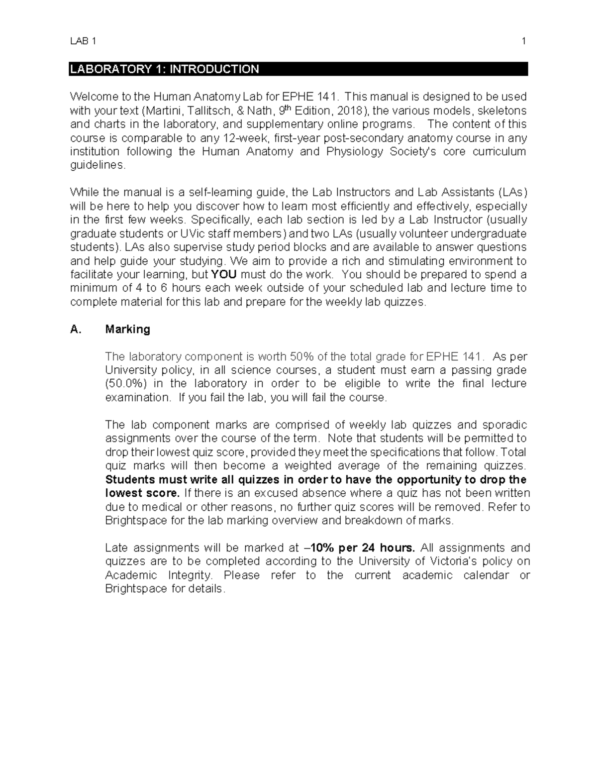 lab manual 1st section - LABORATORY 1: INTRODUCTION Welcome to the ...