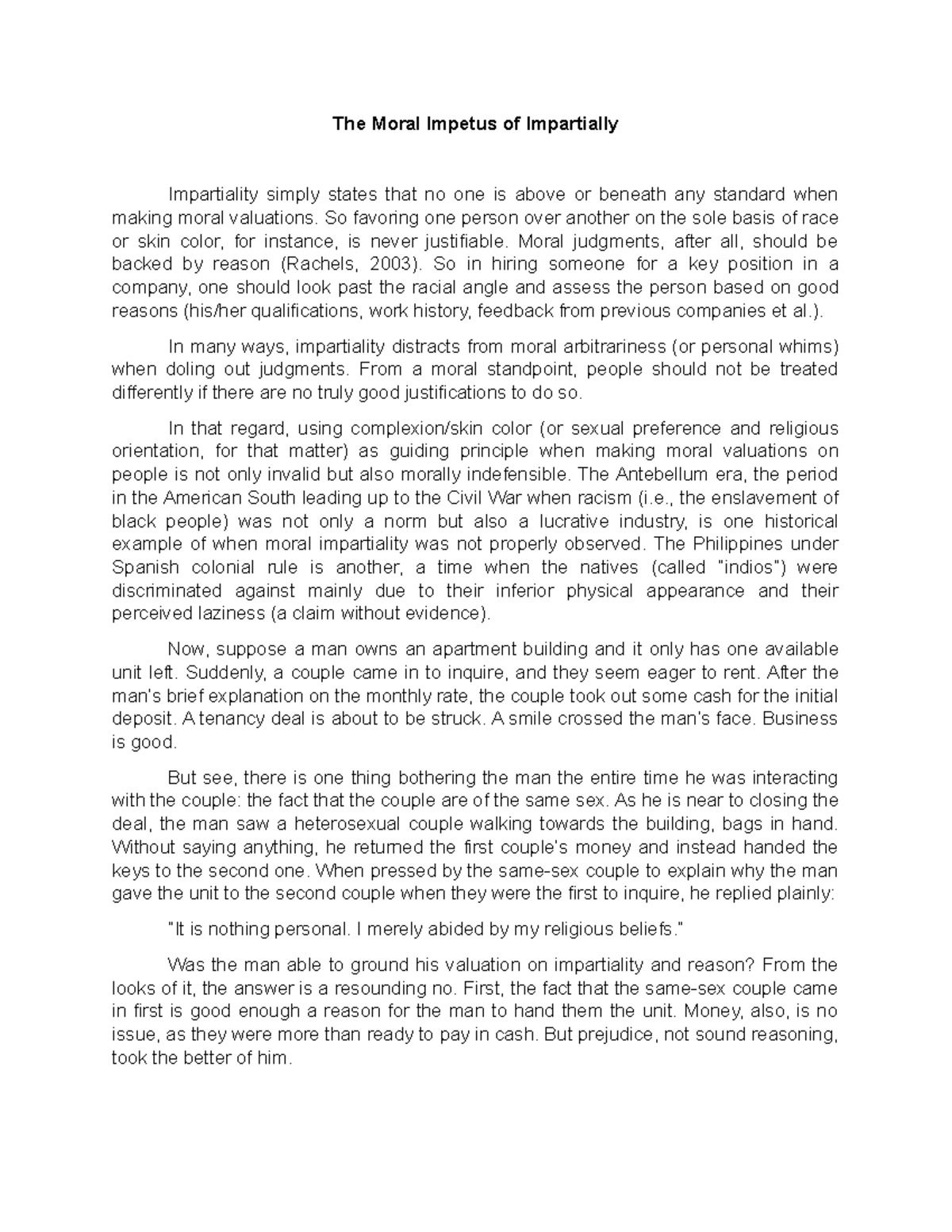 The Moral Impetus of Impartially - The Moral Impetus of Impartially ...