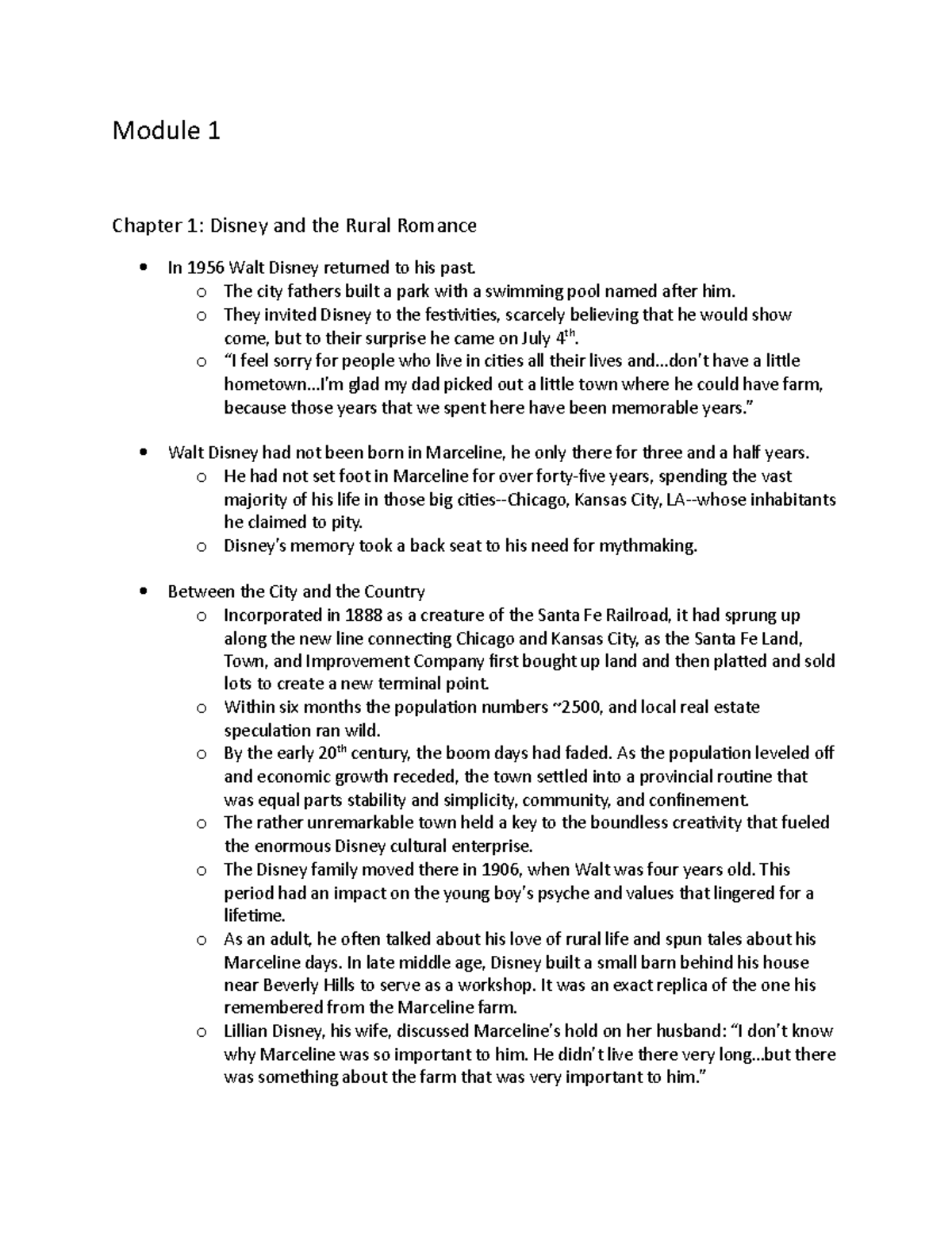 Module 1- Chapters 1, 2, and 3 - Module 1 Chapter 1: Disney and the ...