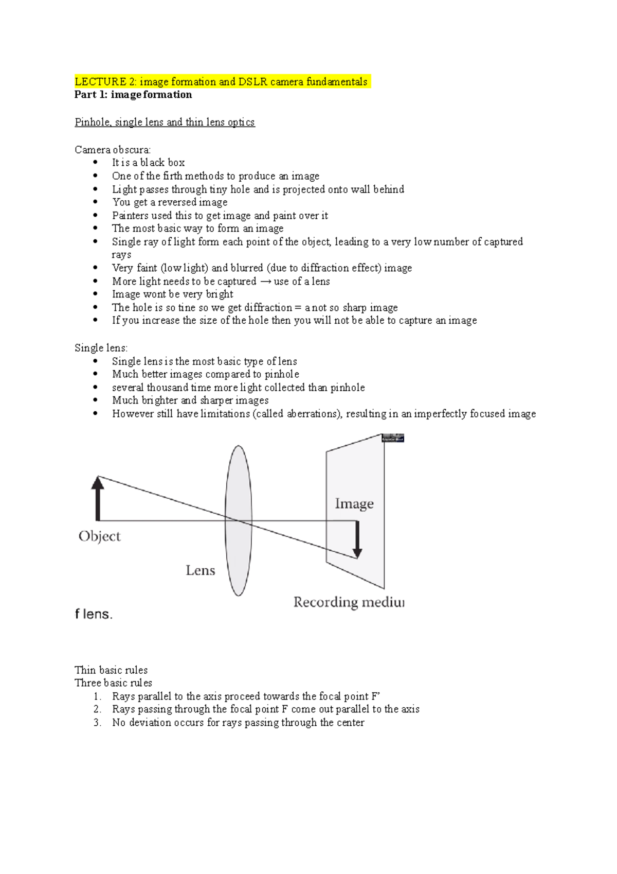 Lecture 2- Image formation and DSLR camera fundamentals - LECTURE 2 ...