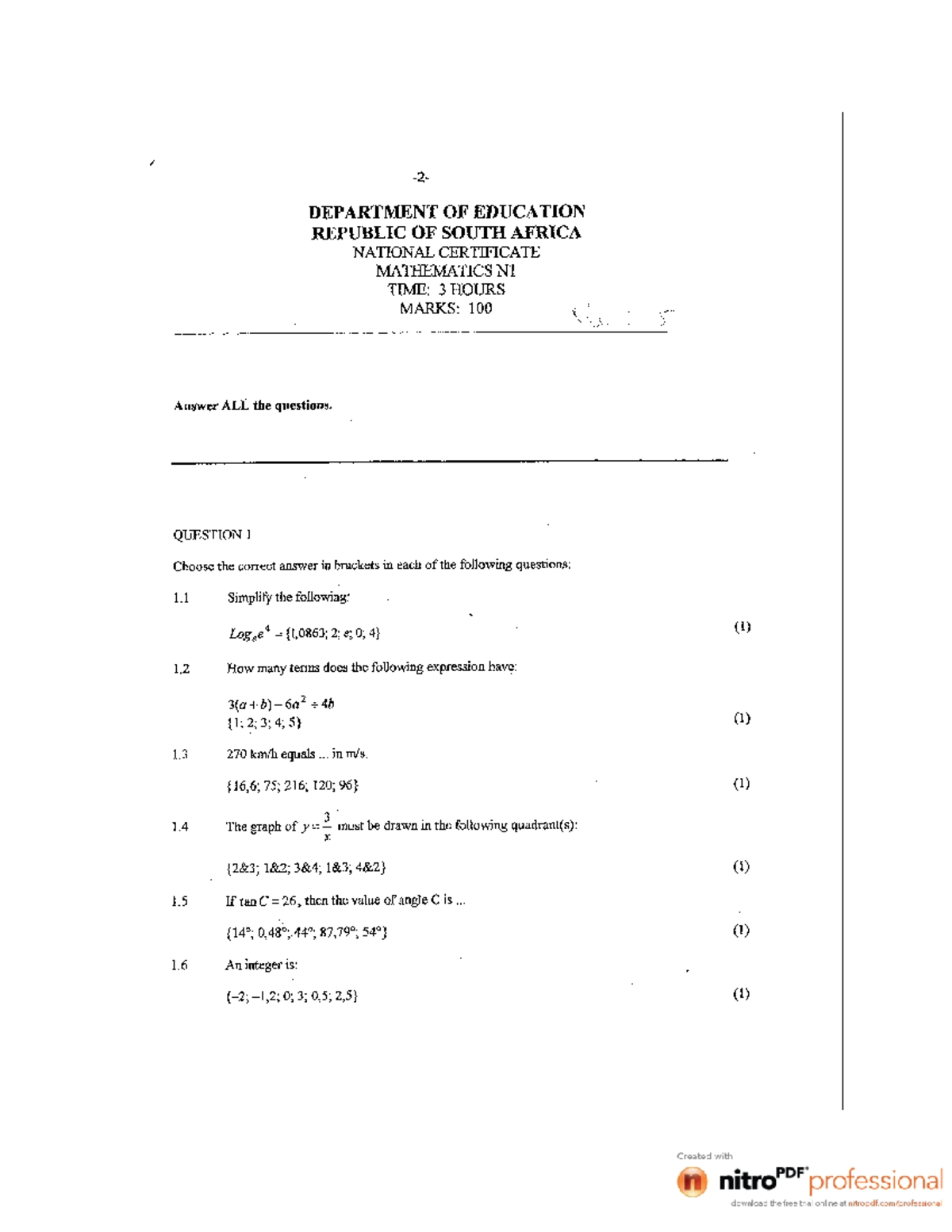 Mathematics N1 n1 - Mathematics for business - Studocu