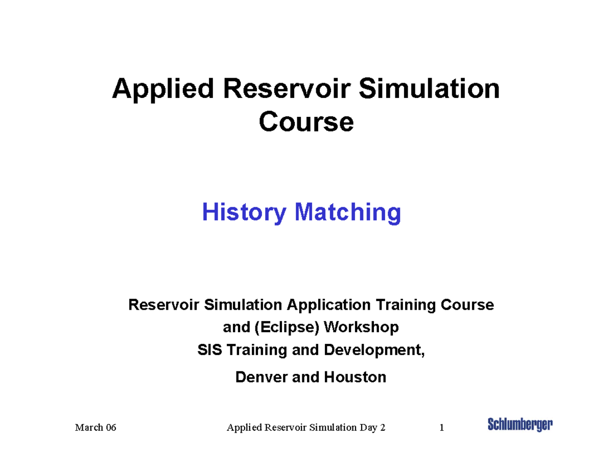 Applied Reservoir Simulation 3 - • Used to demonstrate the validity of ...