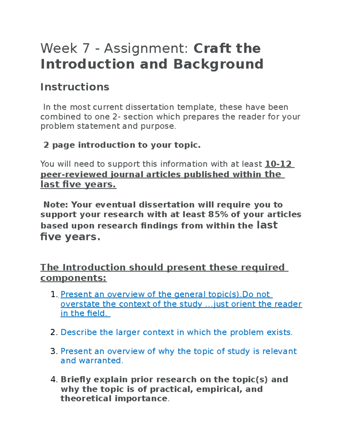 Week 7 instructions Introduction - Week 7 - Assignment: Craft the ...