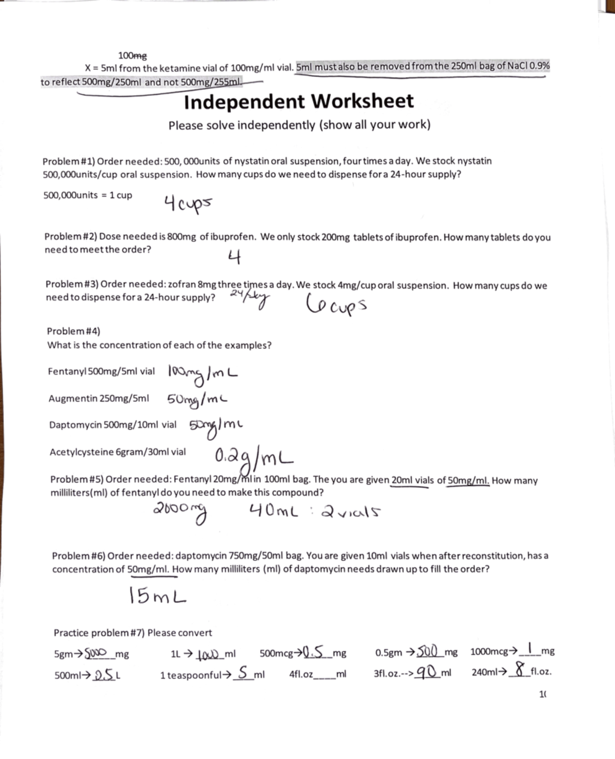 IV Compounding Calculations - PHARM 5402 - Studocu