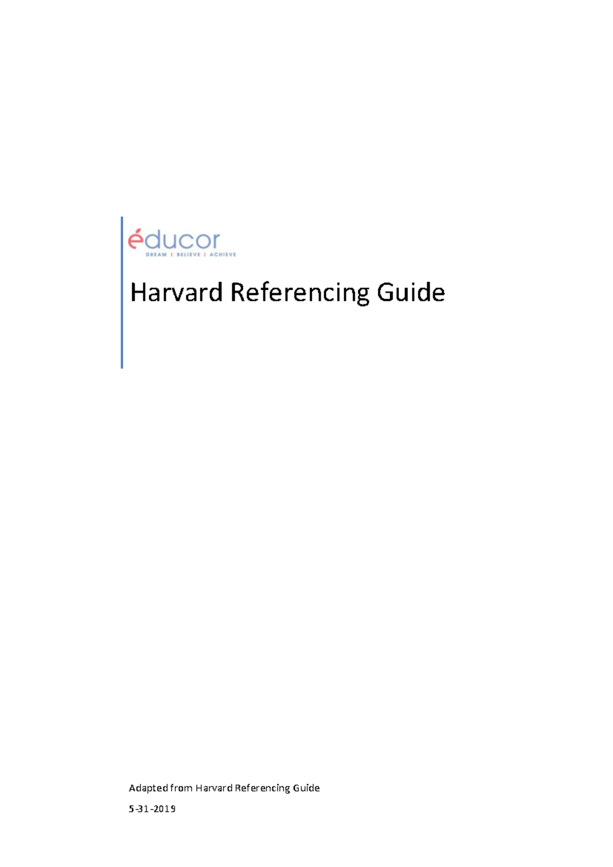 Week 5 - Harvard Referencing Guide 1 - Harvard Referencing Guide ...