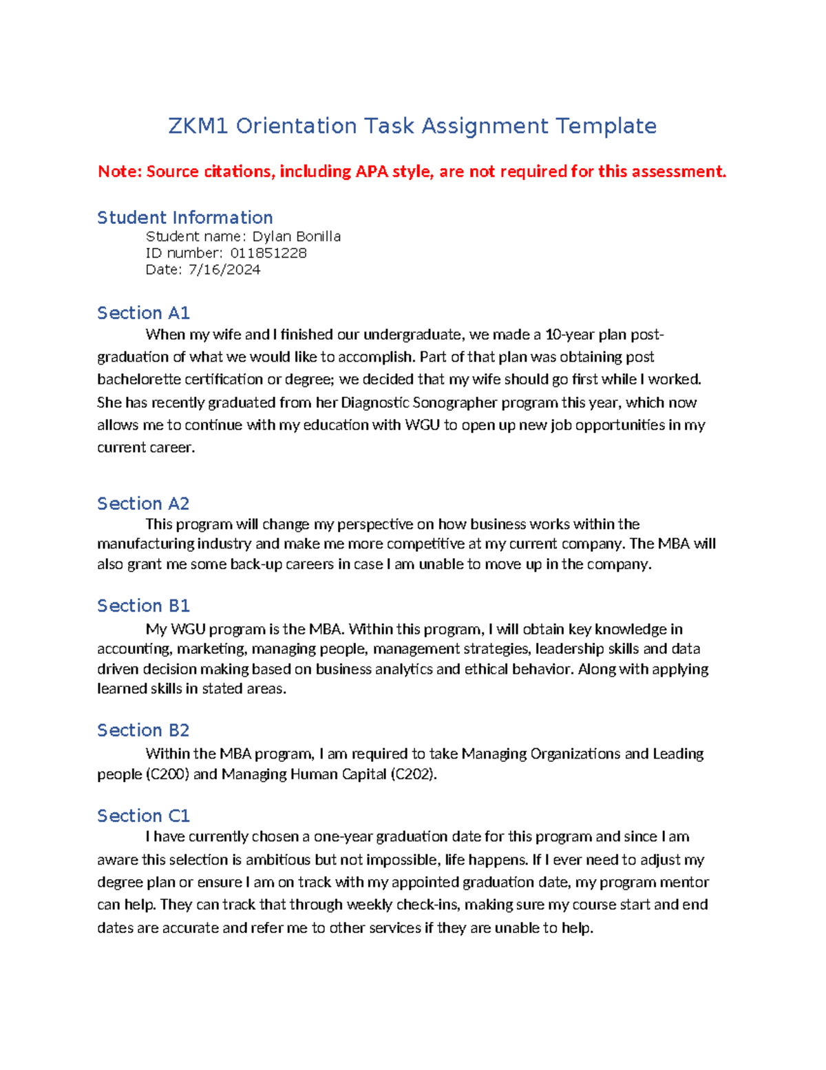Orientation Task final - ZKM1 Orientation Task Assignment Template Note: Source citations ...