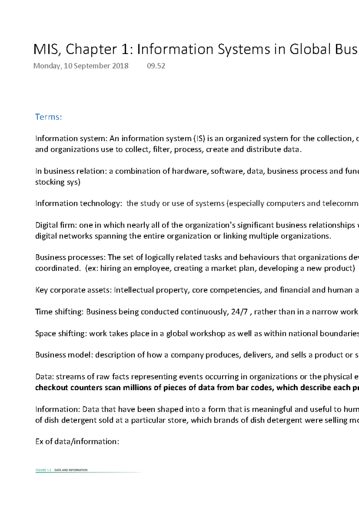 MIS, Chapter 1 Information Systems in Global Business Today - MIS, Chapter 1: Information ...