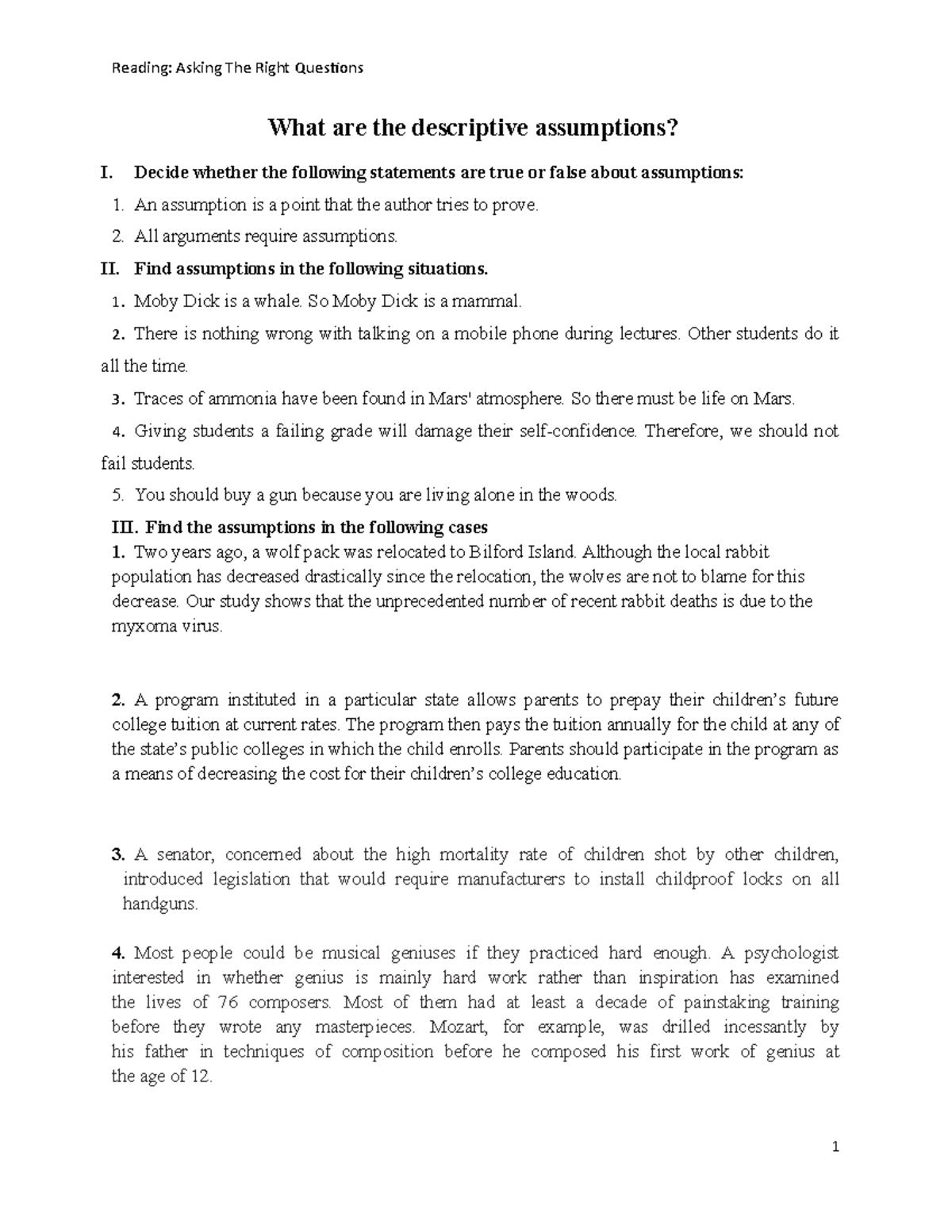 Descriptive Assumption 2022Fallacies Theory Practice material 2021 2022 ...